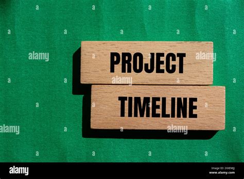 Project Timeline Message Written On Wooden Blocks With Green Background Conceptual Project