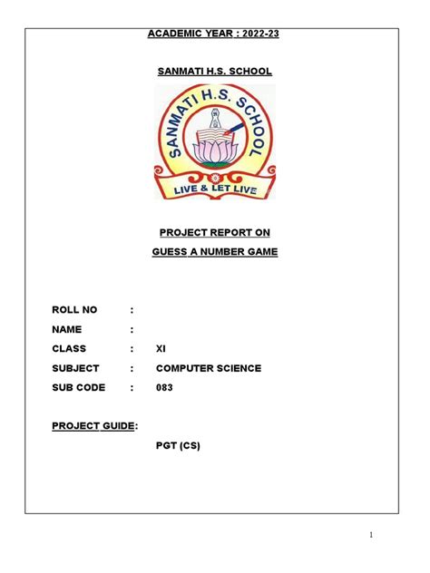 Project 3 Random Number Guess Project Pdf