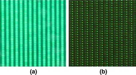 close ups of the micro mirror array a fully illuminated with the
