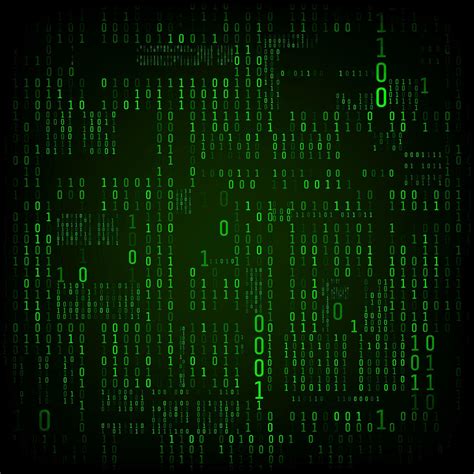 Matrix Of Binary Numbers Binary Computer Code Green Digital Numbers