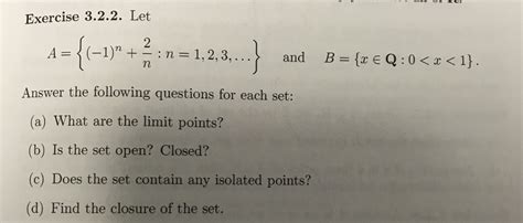 Solved Exercise Let A N And Chegg Com