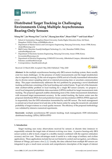 Pdf Distributed Target Tracking In Challenging Environments Using