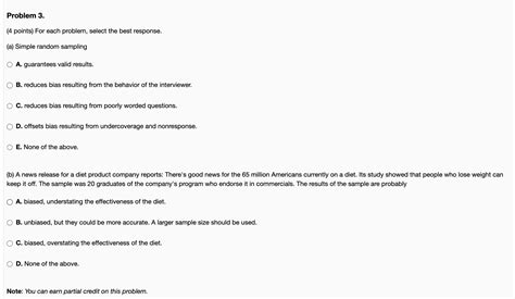 Solved 4 Points For Each Problem Select The Best