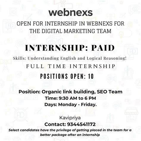 Internship In Webnexs For Digital Marketing Team Bala Muruganm Posted On The Topic Linkedin