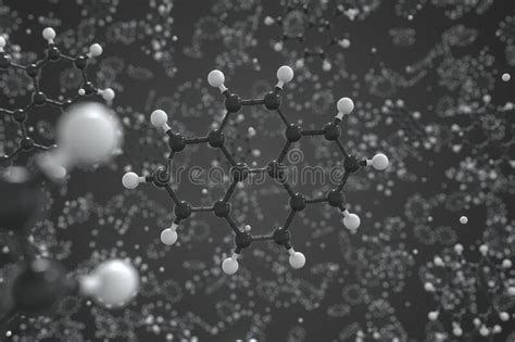 Pyrene Molecule Made With Balls Scientific Molecular Model Chemical 3d Rendering Stock