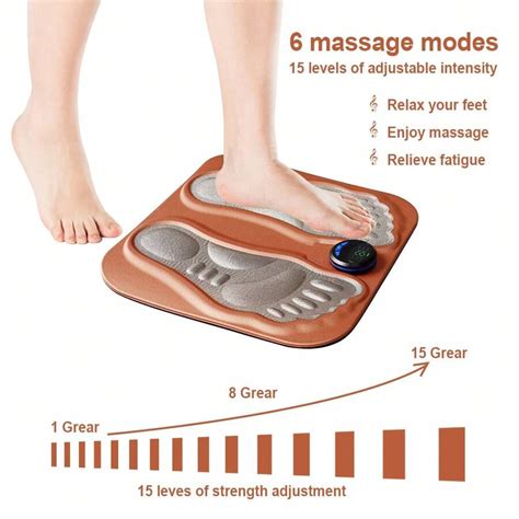 High Quality Electric Ems Foot Massager Mat 6 Modes 15 Intensities