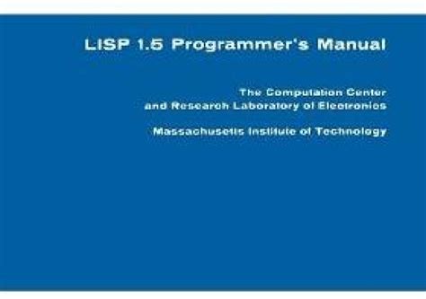 Lisp 15 Programmers Manual Buy Lisp 15 Programmers Manual By