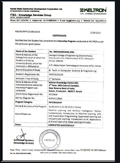 Sreenandhana Anil On Linkedin Thrilled To Announce The Successful Completion Of My One Week