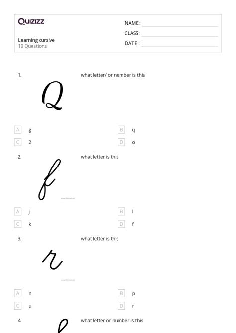 50 Cursive Practice Worksheets For 6th Class On Quizizz Free Printable