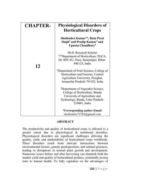 PDF CHAPTER Physiological Disorders Of Horticultural Crops
