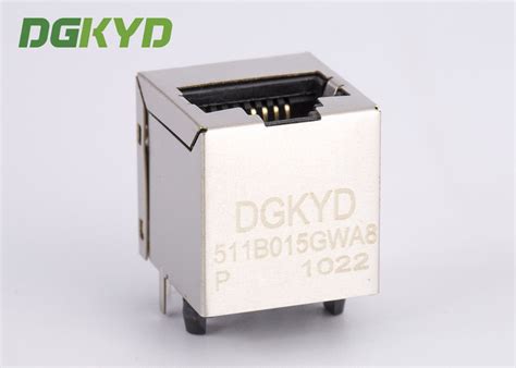 Customized Single Port Vertical Rj45 Modular Jack Pcb Mount Poe Ethernet Connector