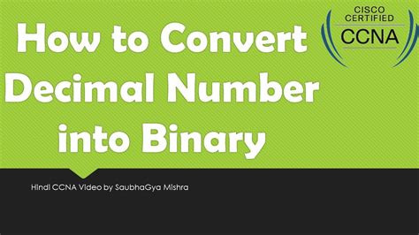 Decimal Number To Binary Number Conversion In Hindi Ccna Video Youtube