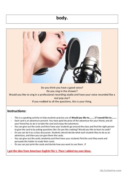Like Would Like Warmer Filler English ESL Worksheets Pdf Doc