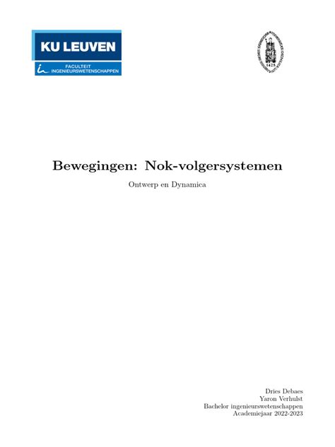 Cam Follower Systems Modelling Matlab Pdf