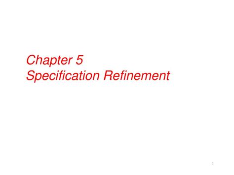 Ppt Chapter 5 Specification Refinement Powerpoint Presentation Free