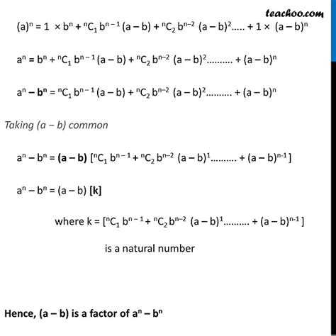 Misc 4 Prove That A B Is A Factor Of A N B N Binomial Theorem