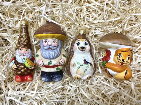 Набір прикрас на ялинку зі скла Лісовий 6х18 5х18 5 см 4 шт 7902866 • Краща ціна в Києві