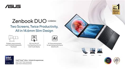 Asus Luncurkan Zenbook Duo Ux8406 Laptop Dual Screen Oled Terbaik Di