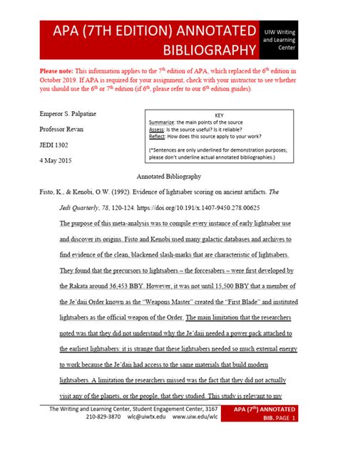 Apa Annotated Bibliography 7th Ed Pdf