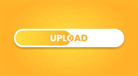 3d 업로드 바 버튼 아이콘 업로드 아이콘 위쪽 화살표 아래쪽 기호 Ui Ux에 대한 여기 버튼 클릭 프리미엄 벡터