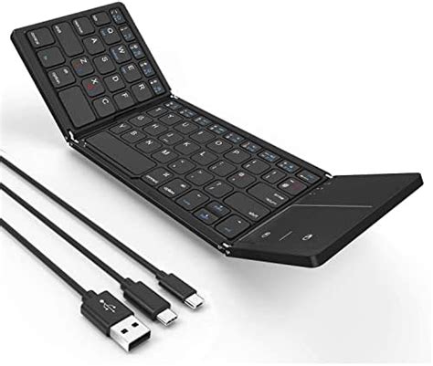 Seenda Foldable Keyboard Wired And Bluetooth Keyboard With Touchpad 3 Cables Usb Micro Usb Type