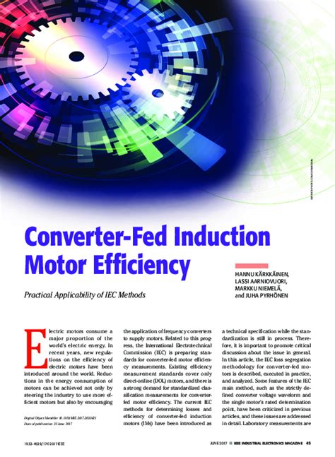 Pdf Converter Fed Induction Motor Efficiency Practical Applicability