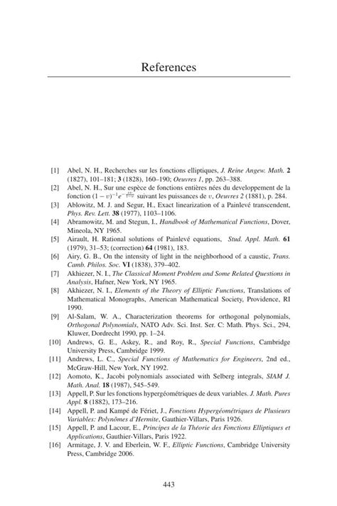 References Special Functions And Orthogonal Polynomials