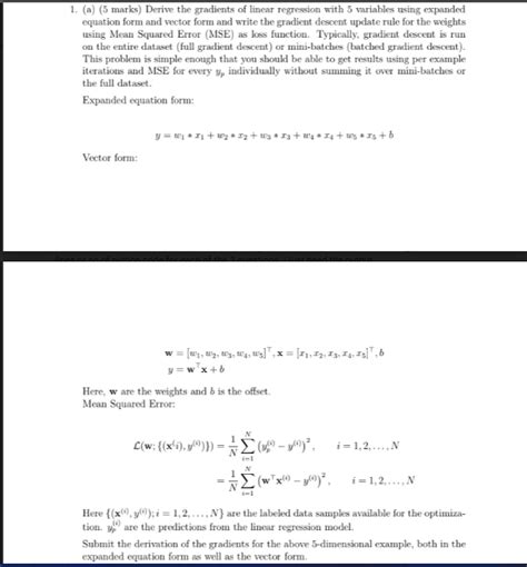 Solved A 5 ﻿marks ﻿derive The Gradients Of Linear