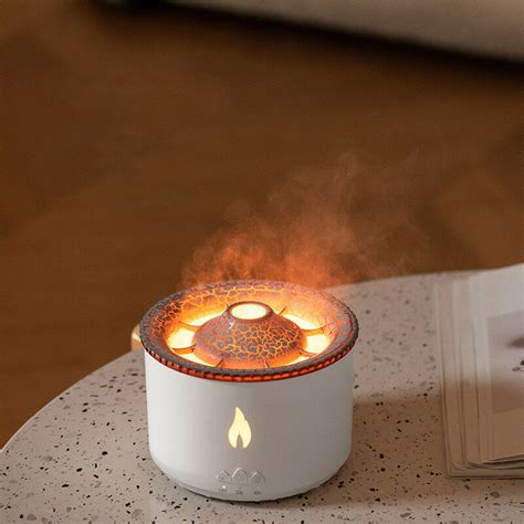 360ml Volcanic Flame Aroma Oil Diffuser Jellyfish Smoke Ring Air