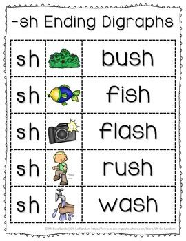 Sh Final Digraph Anchor Chart Practice Click File Print By Oh So Random