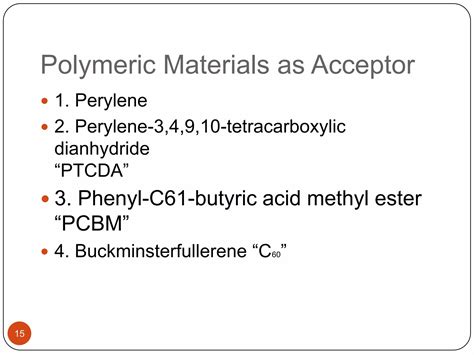 Polymeric Materials For Organic Solar Cells Ppt