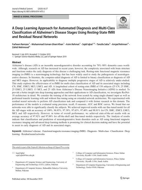 A Deep Learning Approach For Automated Diagnosis And Multi Class