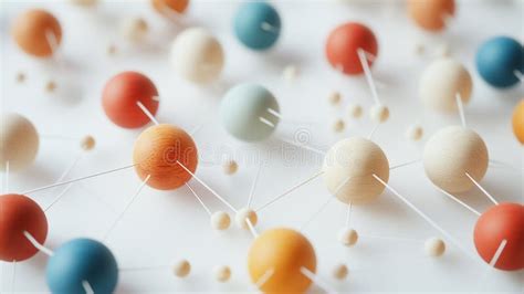 Colorful Model Illustrating Molecular Structure On White Background Generative Ai Stock