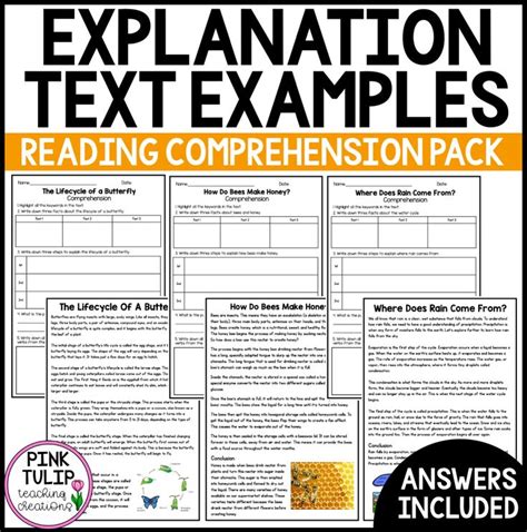 Explanation Text Examples Ten Reading Samples With Comprehension Persuasive Text Examples