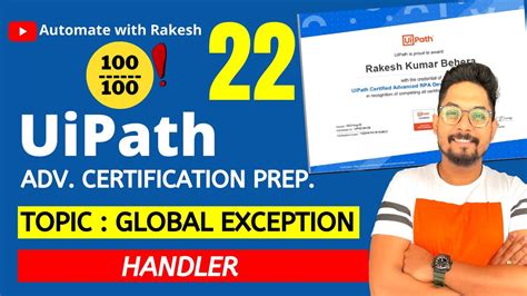 Uipath Advance Certification Topic 22 Uipath Global Exception Handler Uiard Certification