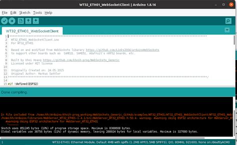 Wt32 Eth01 Board Not Working With Arduino Ide 20 Ide 1x Arduino Forum