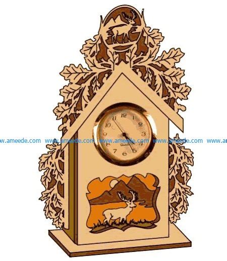 Wooden Clock File Cdr And Dxf Free Vector Download For Laser Free Download Vector Files