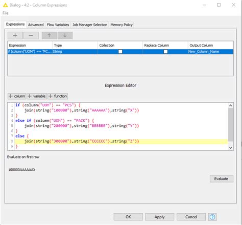 Column Expression Syntax Issue Knime Analytics Platform Knime