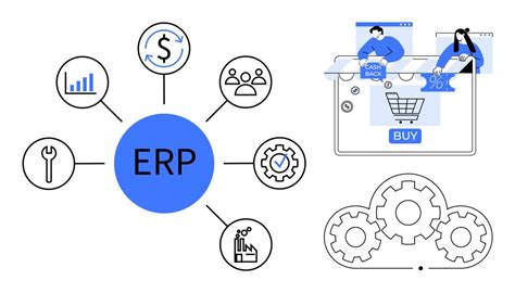 Erp System Integration With Industry Icons Vector Image
