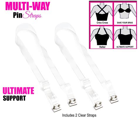White Padded Tube Top Bra W Multi Way Clear Pin Straps — Bellas