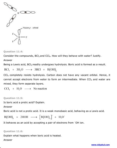 Class 11th Chemistry P Block Elements NCERT Solution CBSE 2023