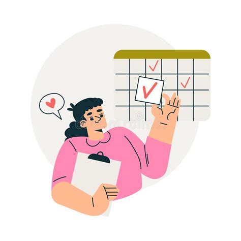 Productive Workflow With Woman With Calendar And Clipboard Managing