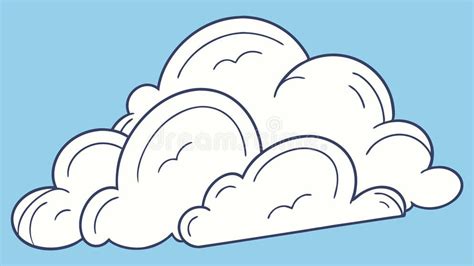 Cloud Outline Illustration Representing Weather Cloud Computing And Digital Storage Icon