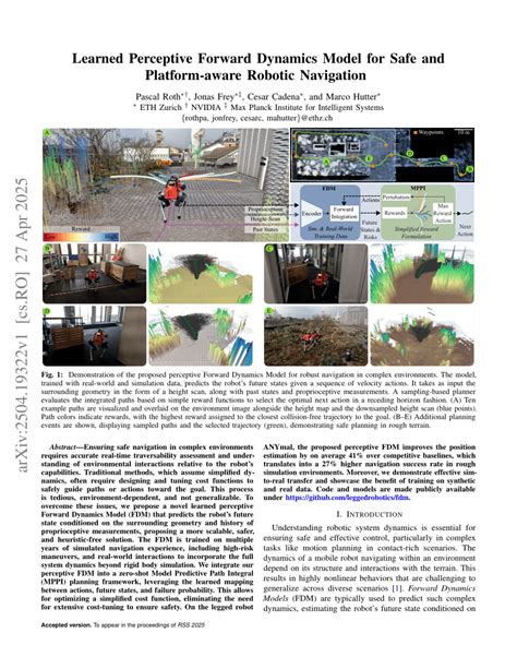 Pdf Learned Perceptive Forward Dynamics Model For Safe And Platform Aware Robotic Navigation