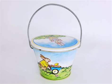 Small Tin Easter Pail Designed By Lynn Gates In 1982 For Midwest Importers