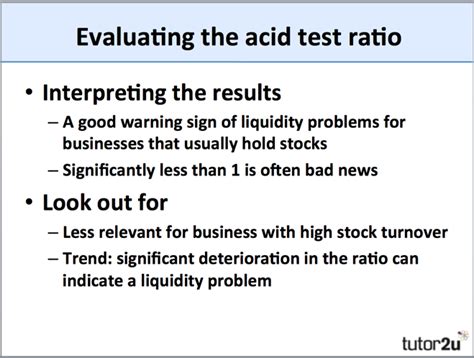 Acid Test Ratio Tutor2u Business