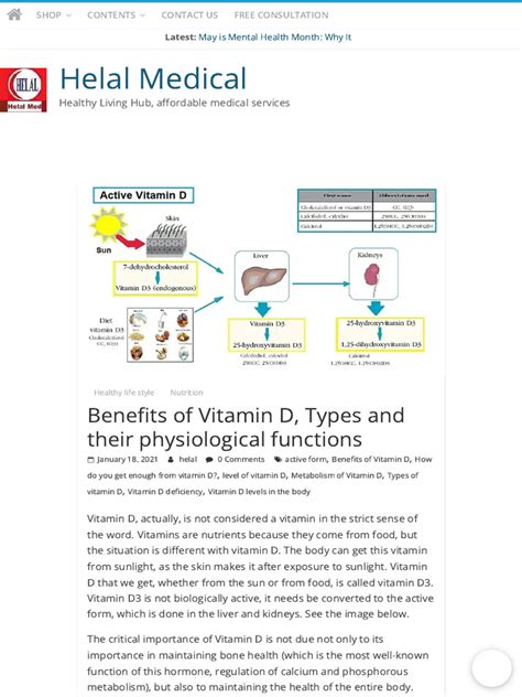 Benefits Of Vitamin D Types And Their Physiological Functions Pdf