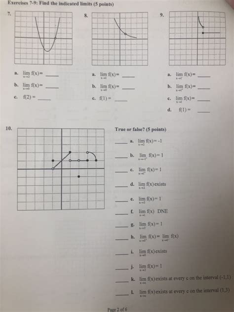 Solved Exercises 1 6 Refer To The Graph To Find Each Limit