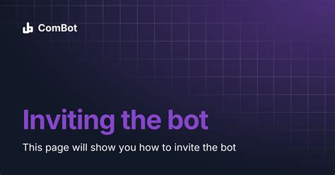 Inviting The Bot Combot