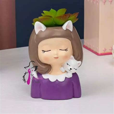 Kedİ Kiz Saksi Sİlİkon Kalibi Suslumususlu